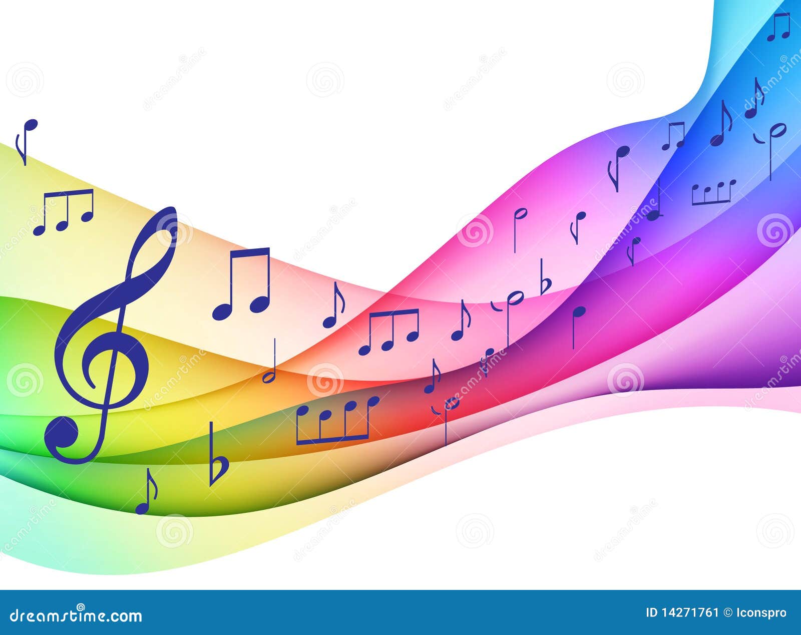 Original Illustrati De Notes Musicales De Spectre De Couleur ...