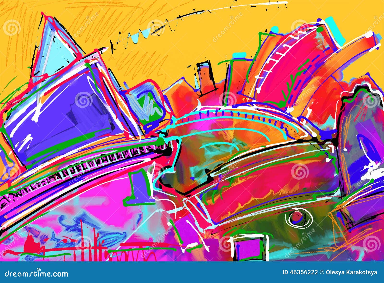 Original Illustration of Abstract Art Digital Stock Vector ...