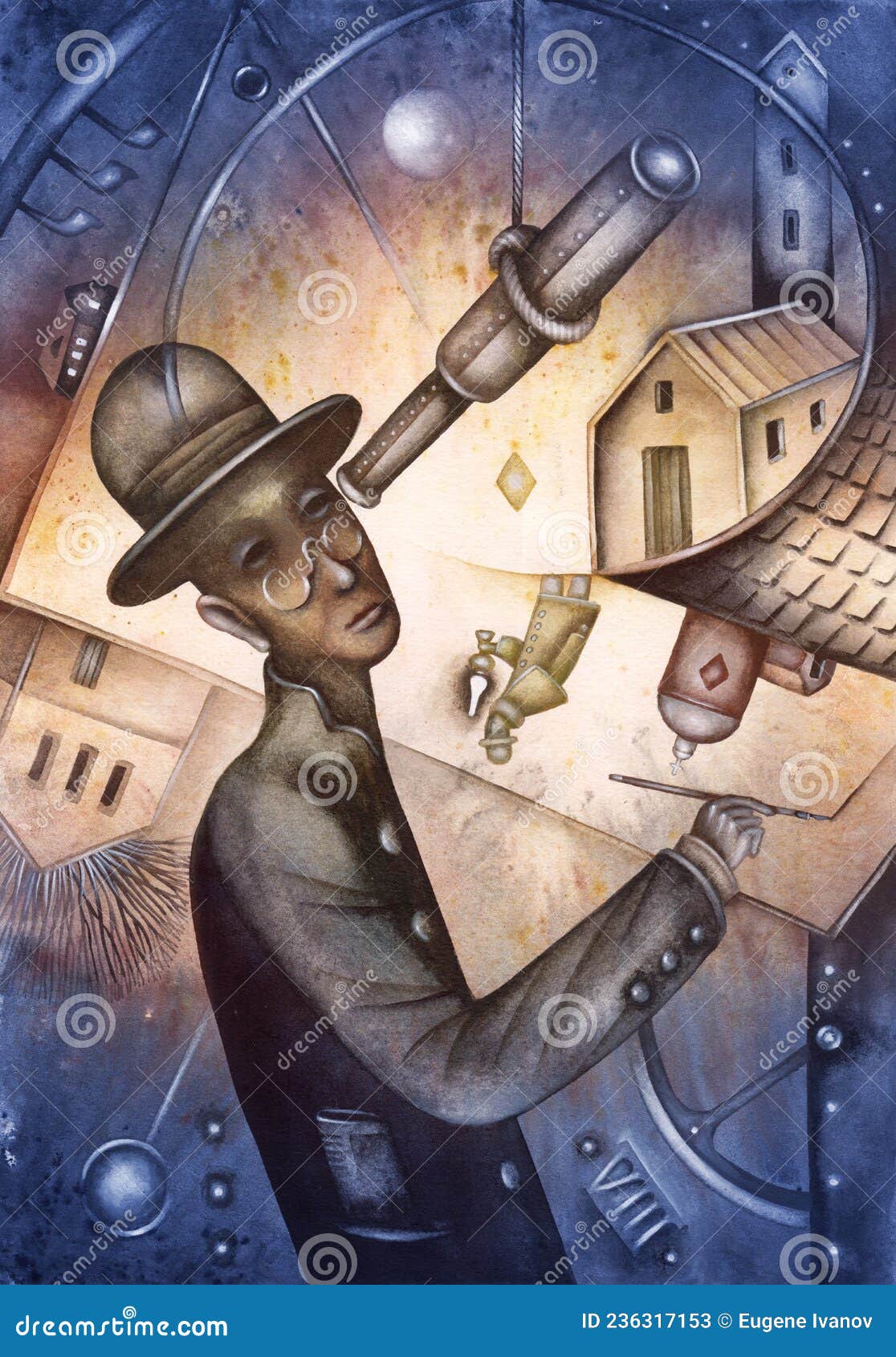 Renaissance-era Mathematician and Astronomer Stock Illustration ...