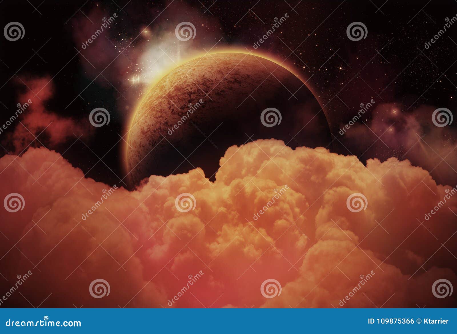 Original Illustration. Space Fantasy Scene. Stock Illustration ...