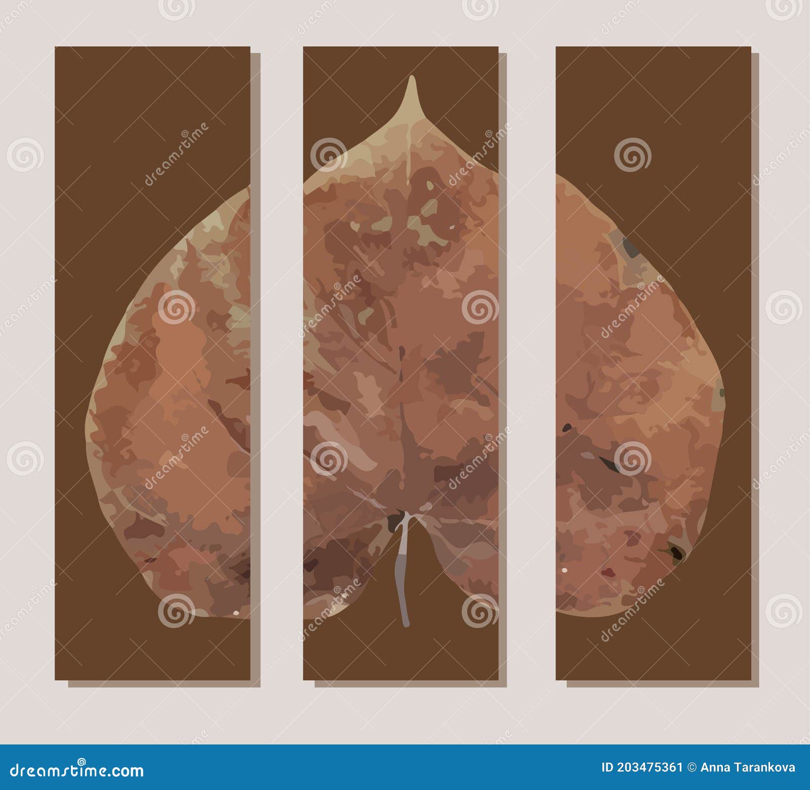 Original Interior Panel on the Wall. Triptych. Autumn Leaf Stock Vector ...