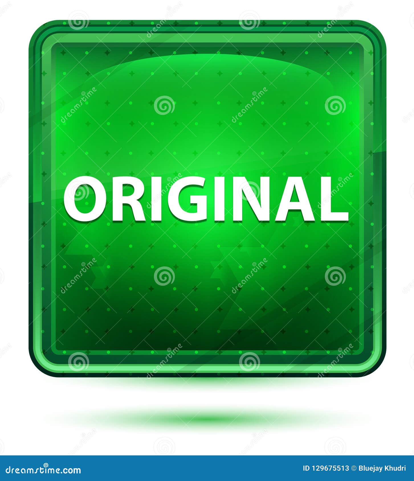 Original Neon Light Green Square Button Stock Illustration ...