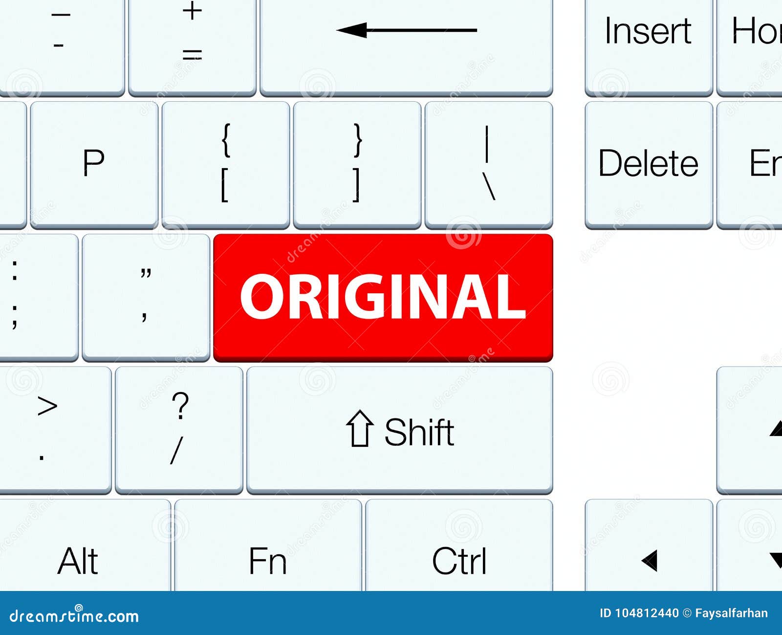 Original Red Keyboard Button Stock Illustration - Illustration of ...