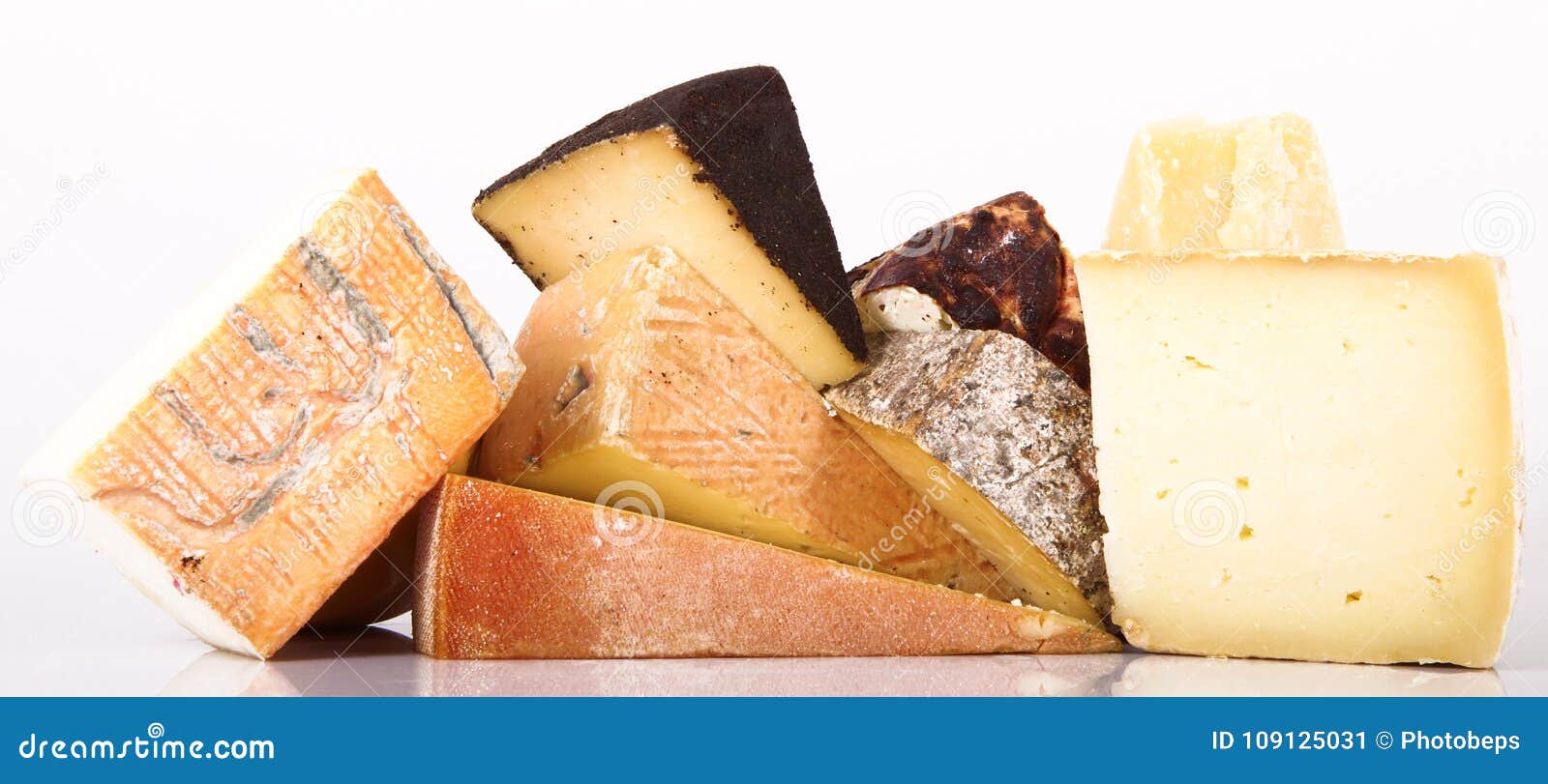 Original Italian Cheese Collage in White Background Stock Image - Image ...