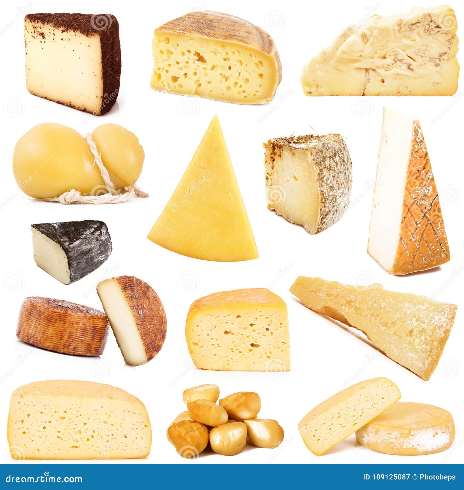 Original Italian Cheese Collage in White Background Stock Image - Image ...