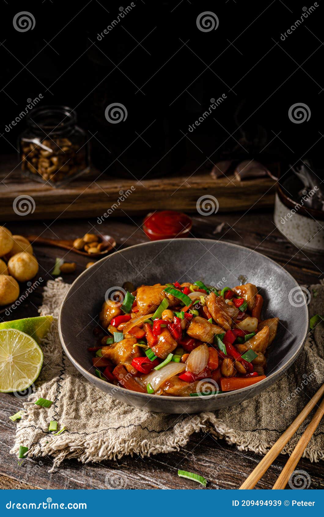 Original kung pao chicken stock image. Image of rice - 209494939