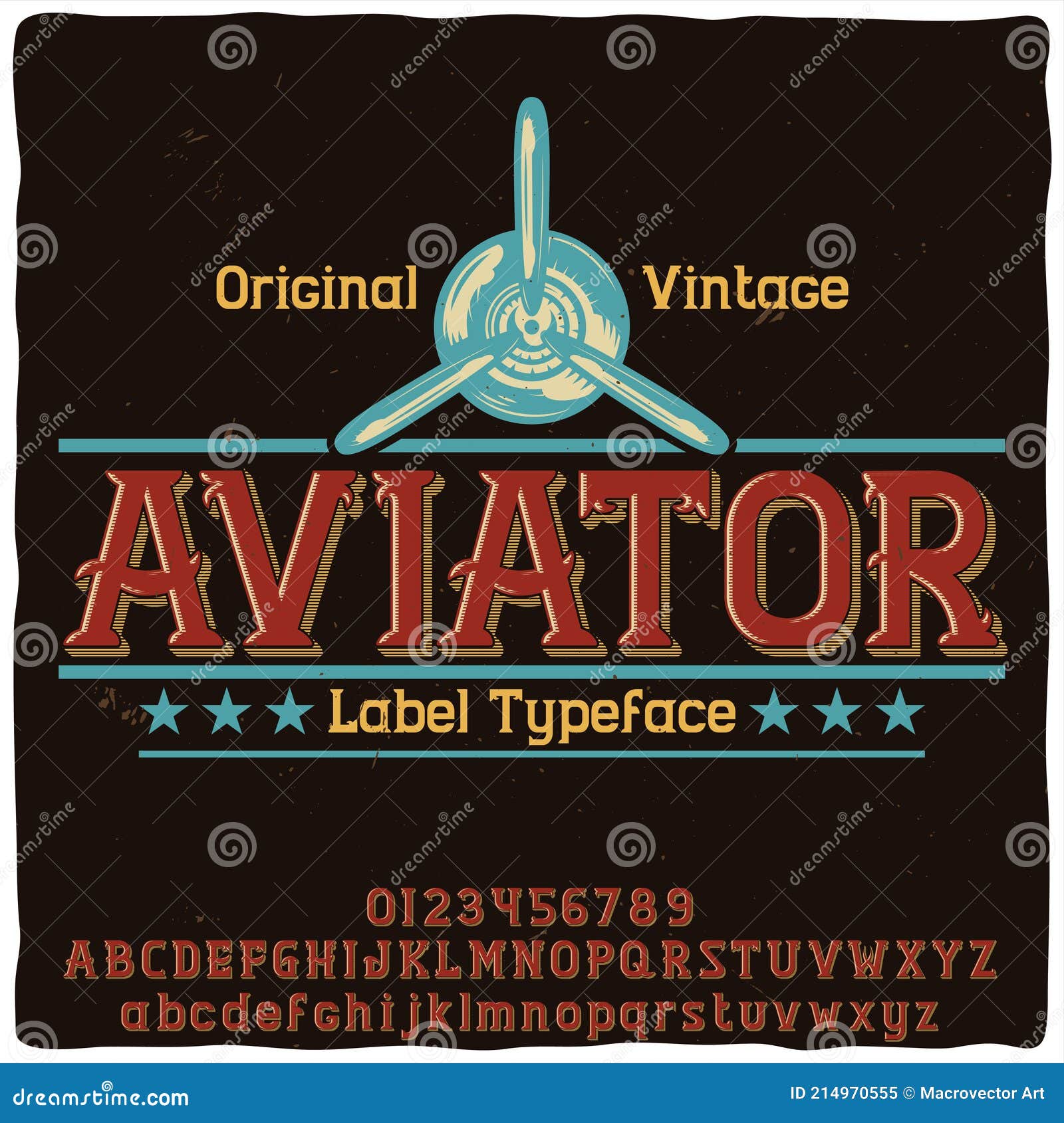 Original Label Typeface Named Stock Vector - Illustration of airplane ...