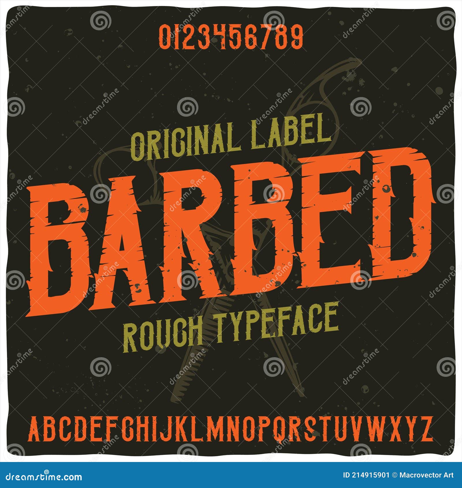 Font Out Of Barb Wire In Thin Line Style. Latin Letters And Numbers ...