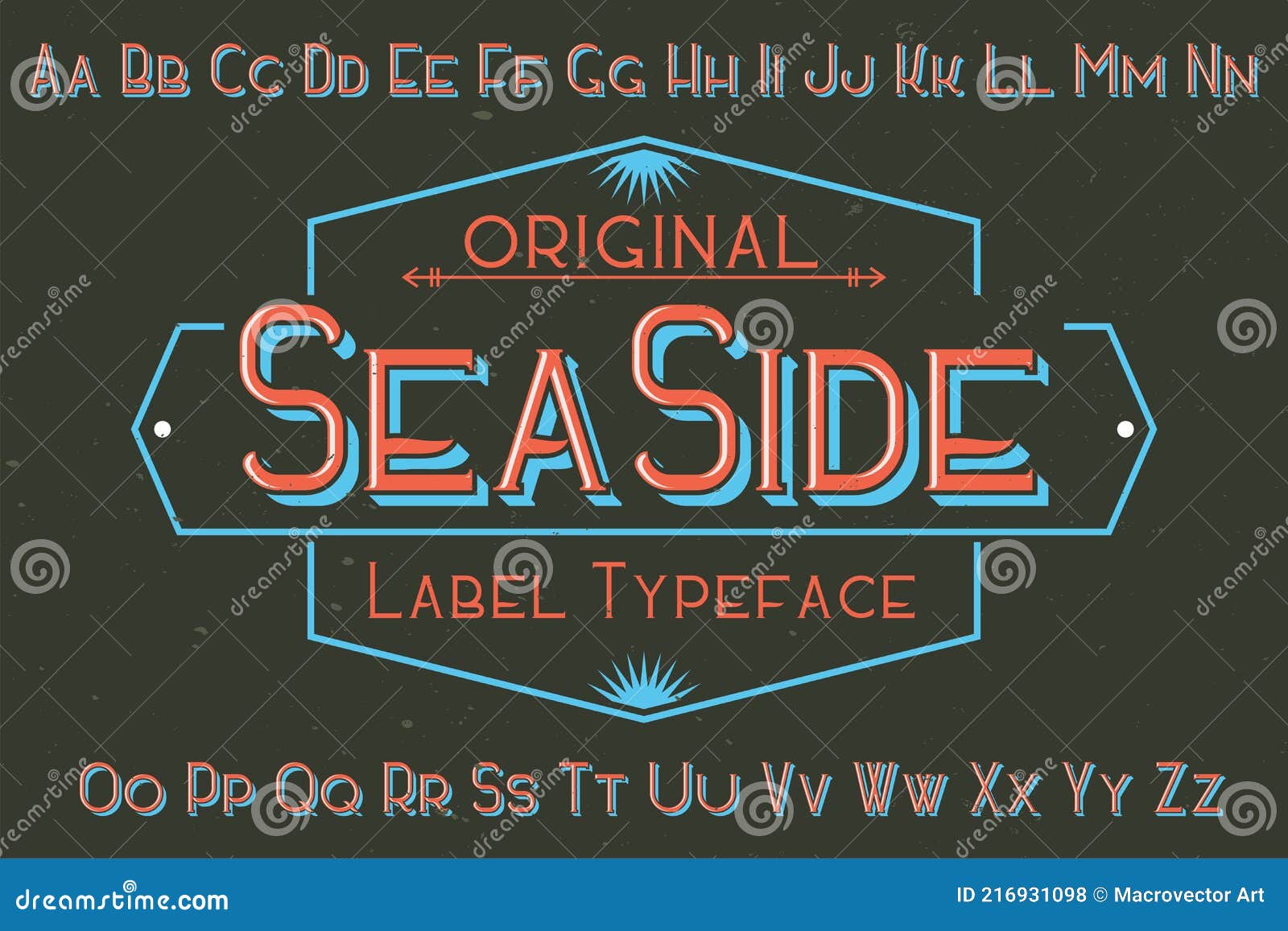 Original label typeface stock vector. Illustration of decoration ...
