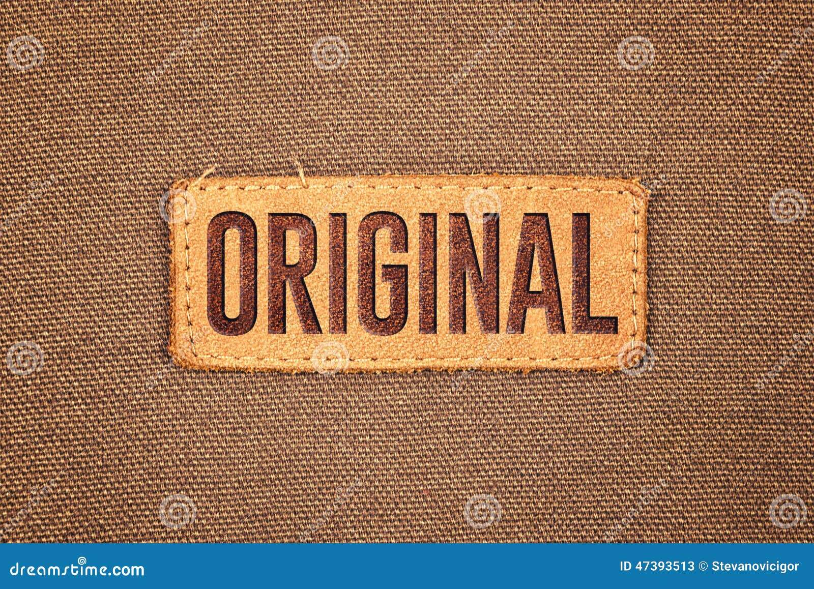Original Leather Label Tag stock image. Image of creative - 47393513