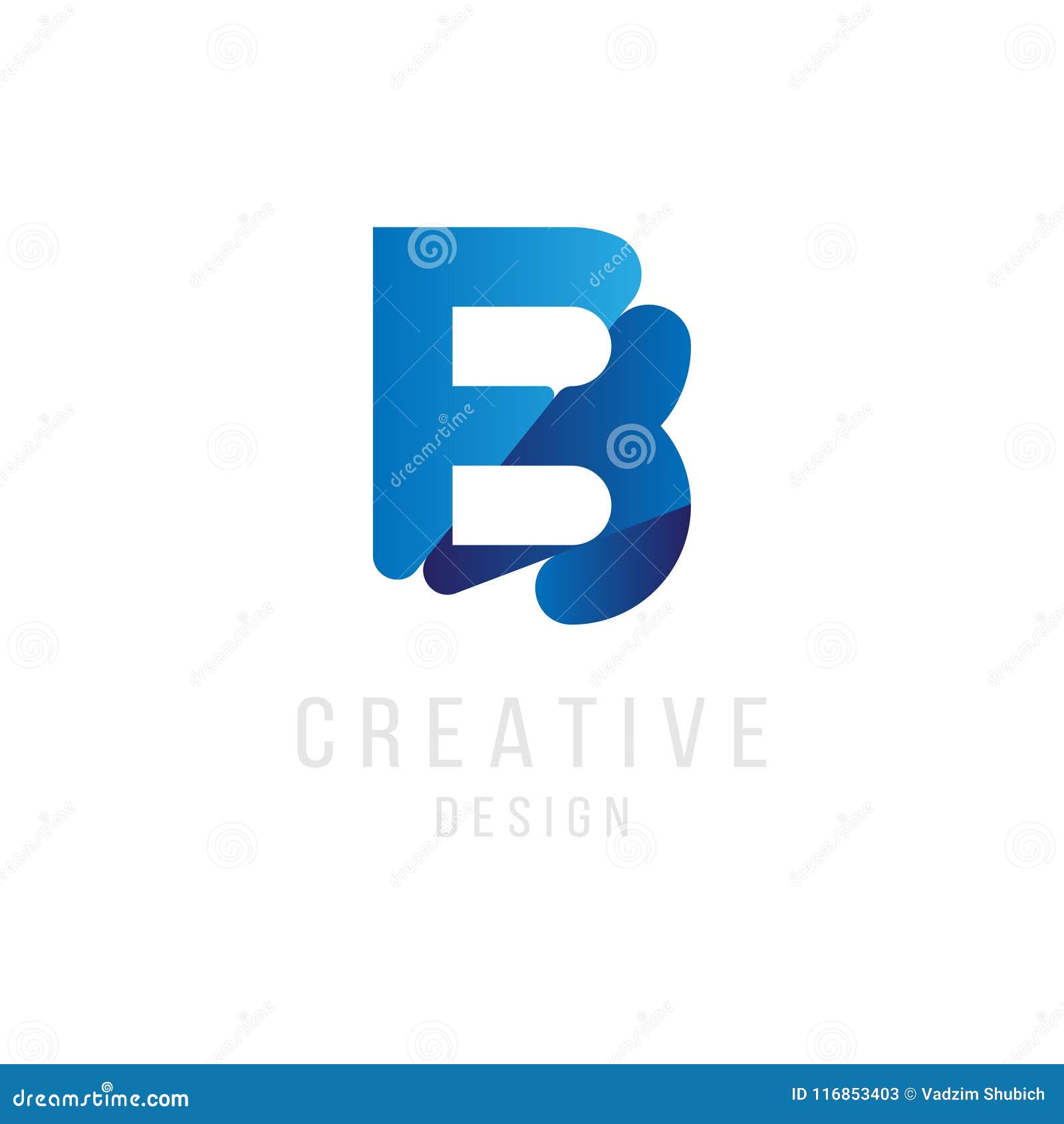 Original Letter B in Blue Colour for Logotype. Vector Sign Logo Design ...