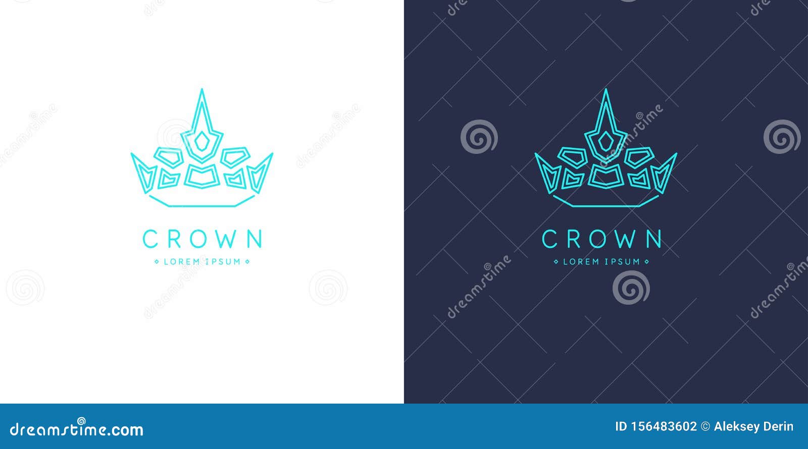 Original Linear Image of the Crown. Isolated Vector Emblem ...