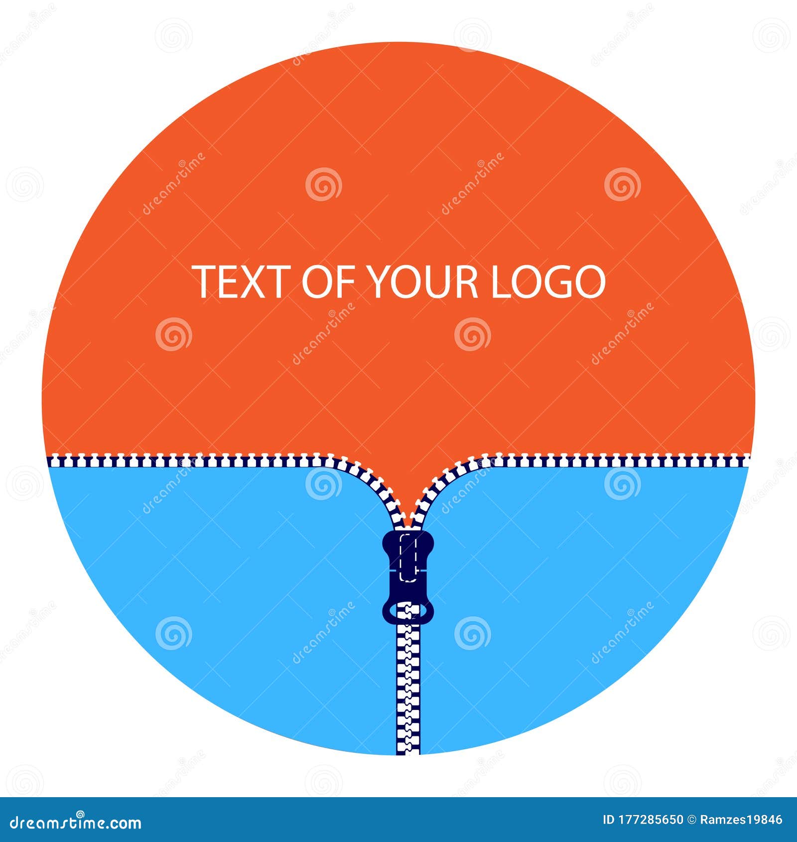 Original Logo, Zipper in Open Position. Color Vector in Flat Style ...