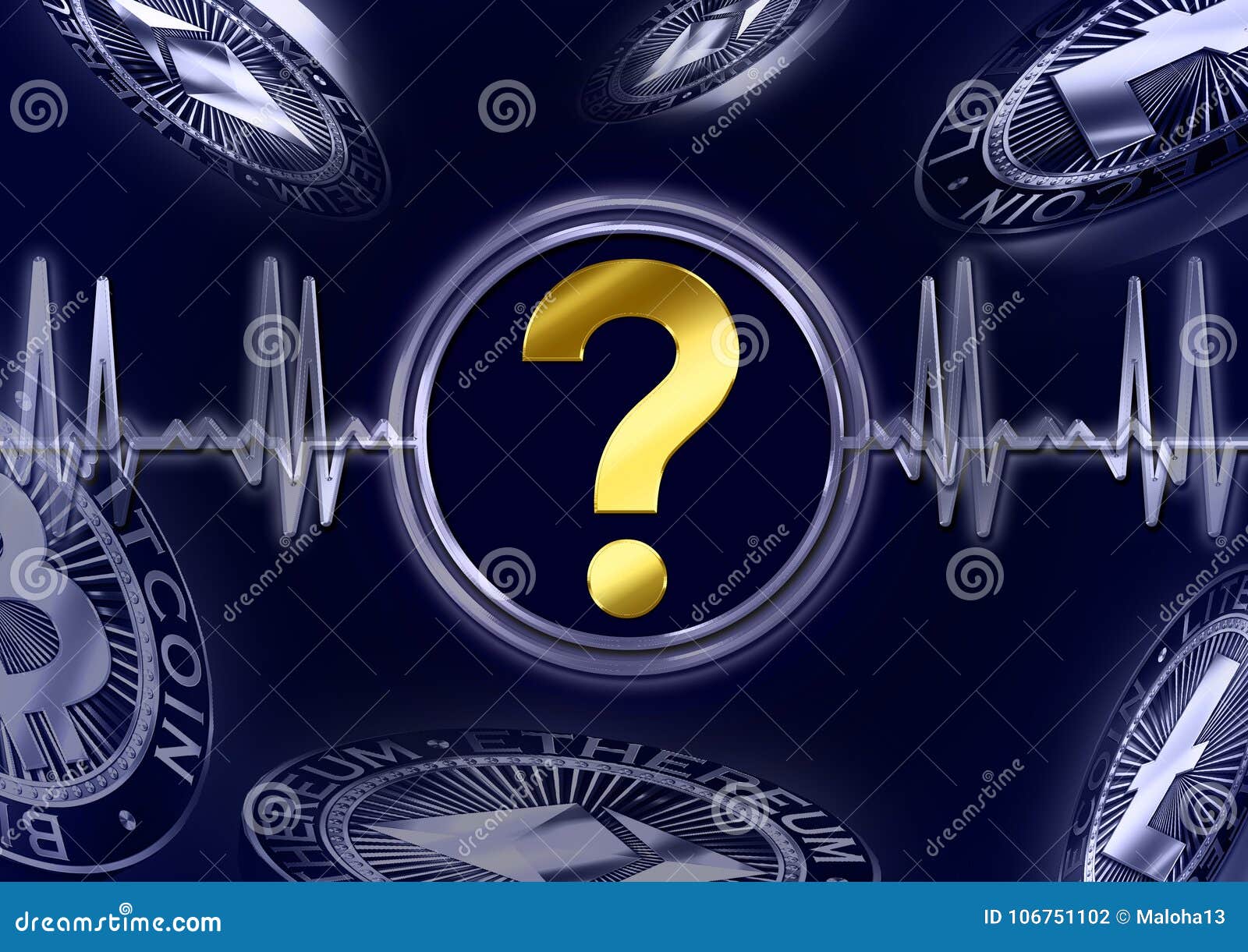 Cryptocurrency Gold Question Stock Illustration - Illustration of ...