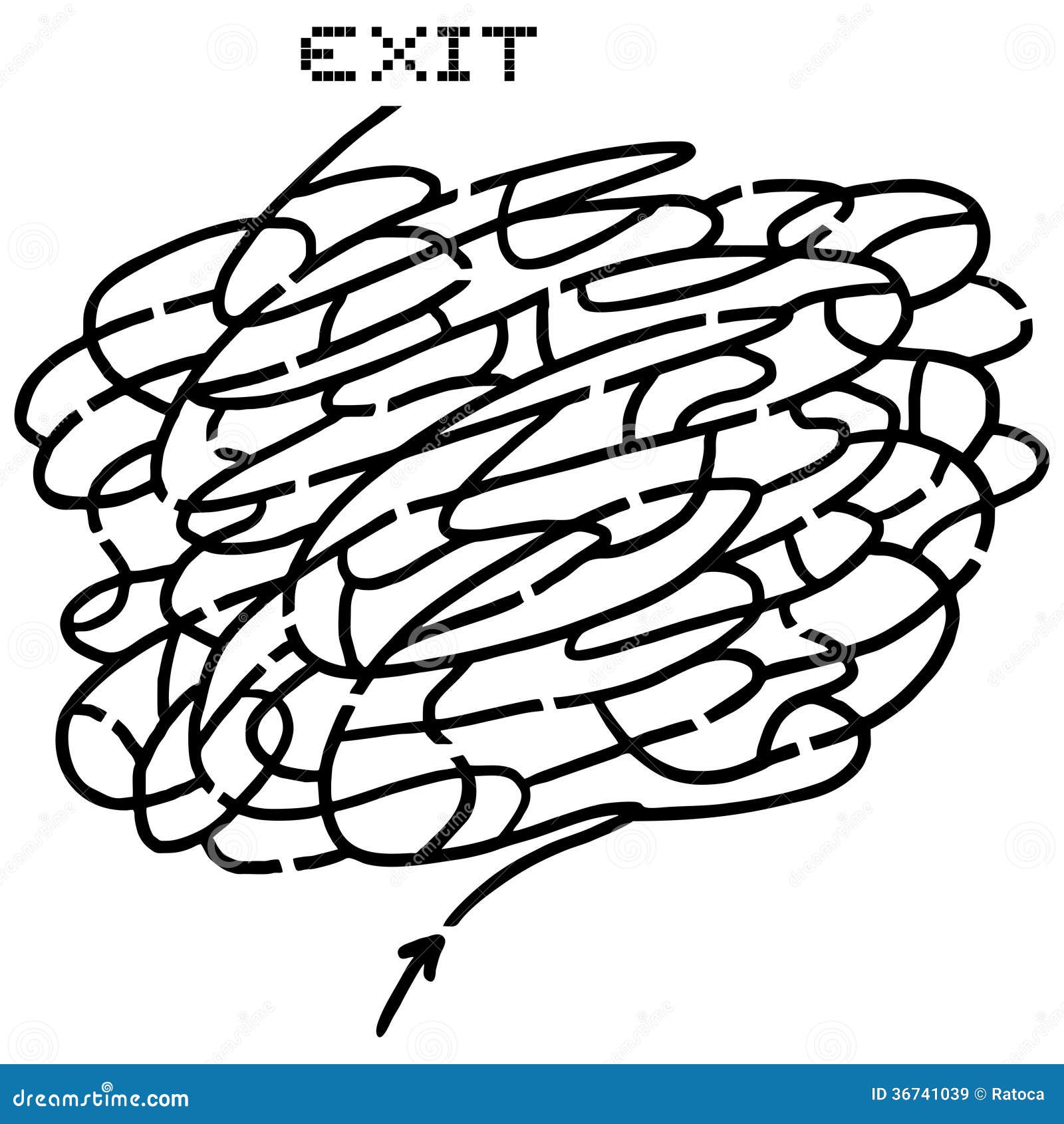 Original maze stock vector. Illustration of drawing, thinking - 36741039