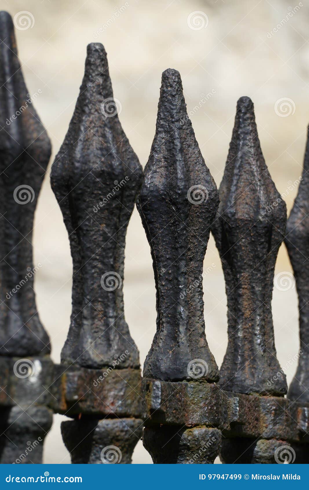 Original Medieval Iron Fence Stock Image - Image of decoration ...