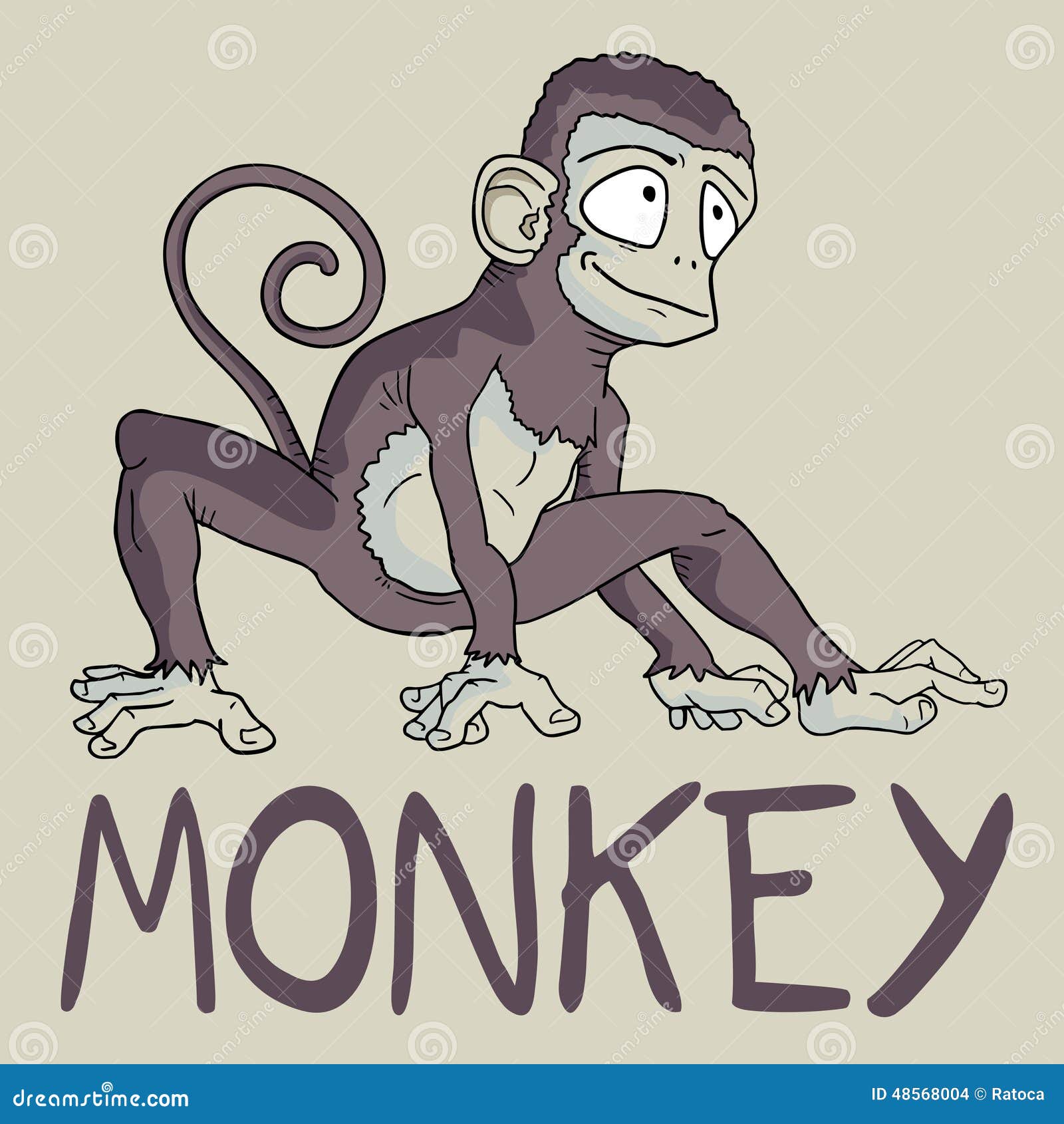 Original monkey stock vector. Illustration of zoology - 48568004