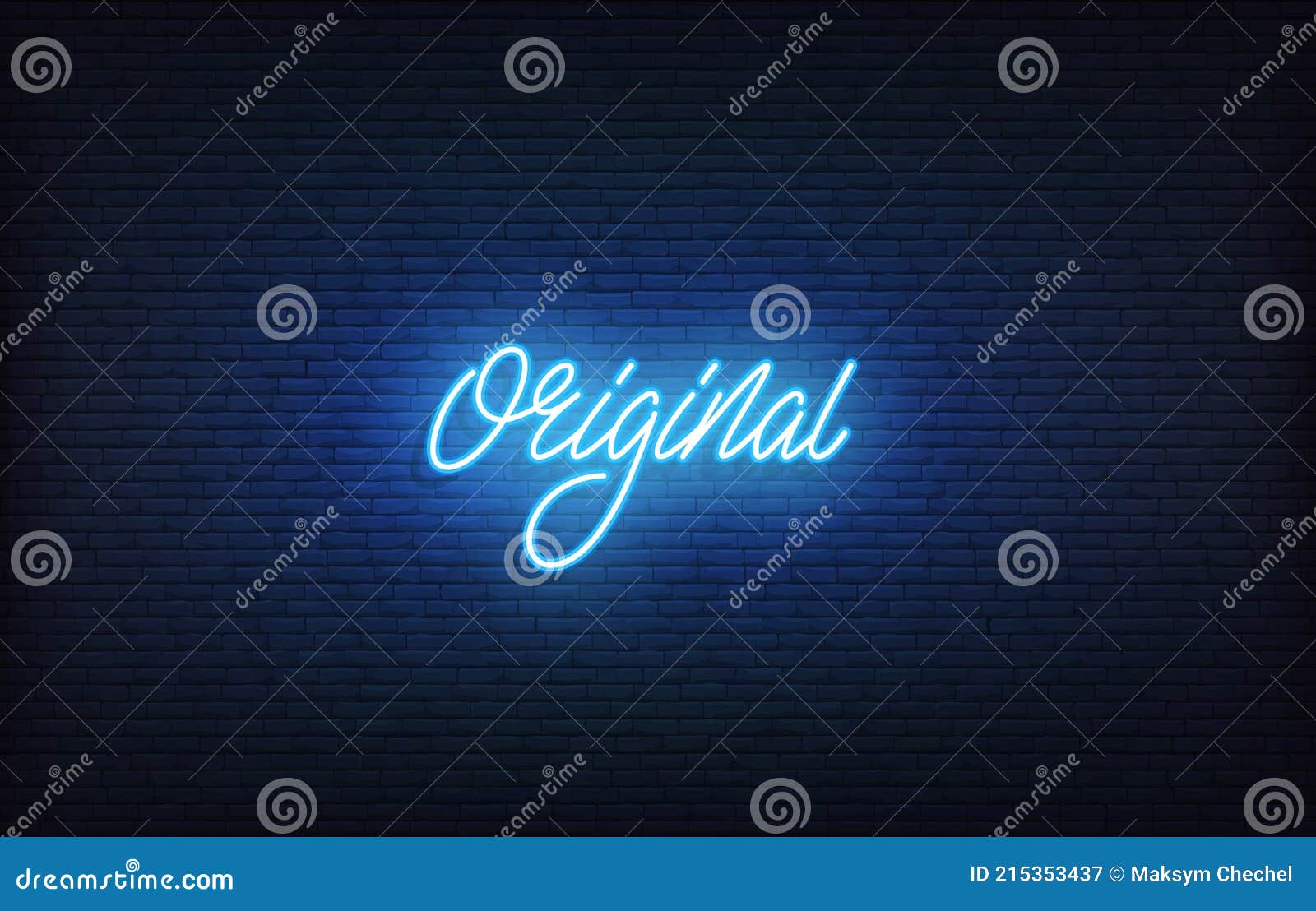 Original Neon Sign. Glowing Neon Lettering Original Template Stock ...