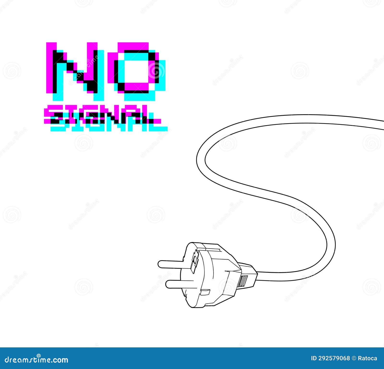 Original no signal message stock vector. Illustration of clip - 292579068