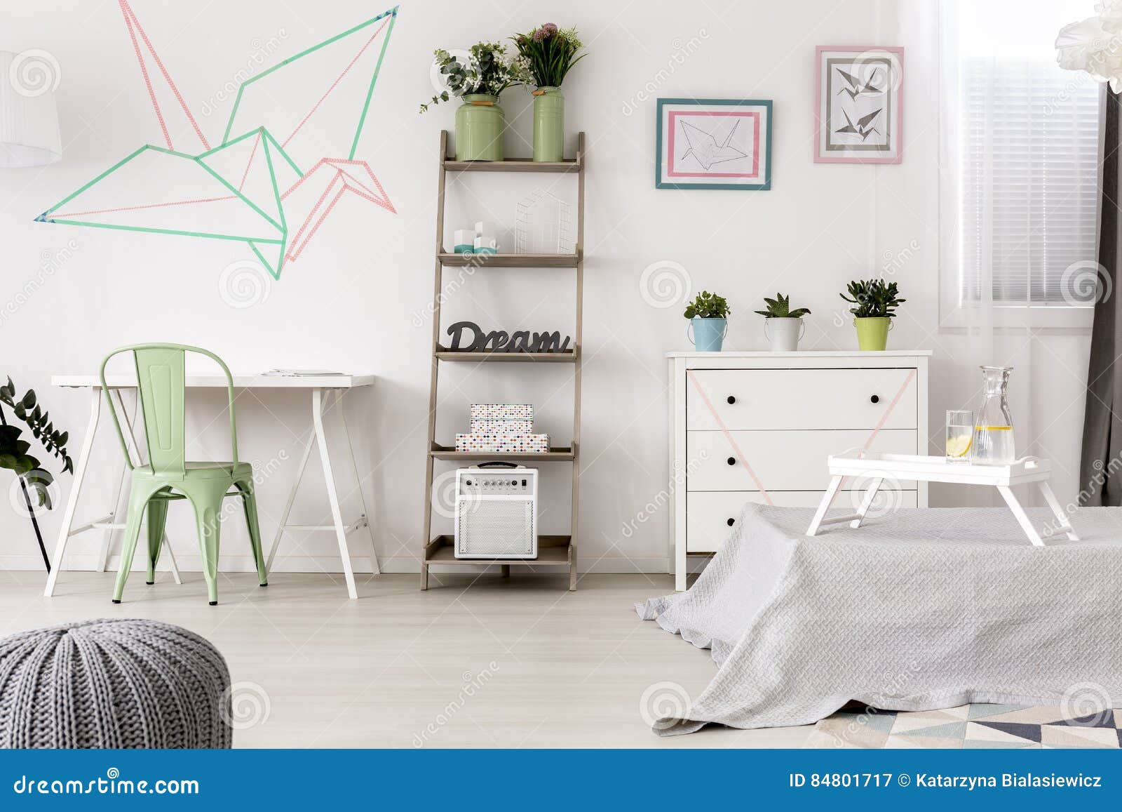 Original Origami Decoration in Bedroom Stock Image - Image of ...