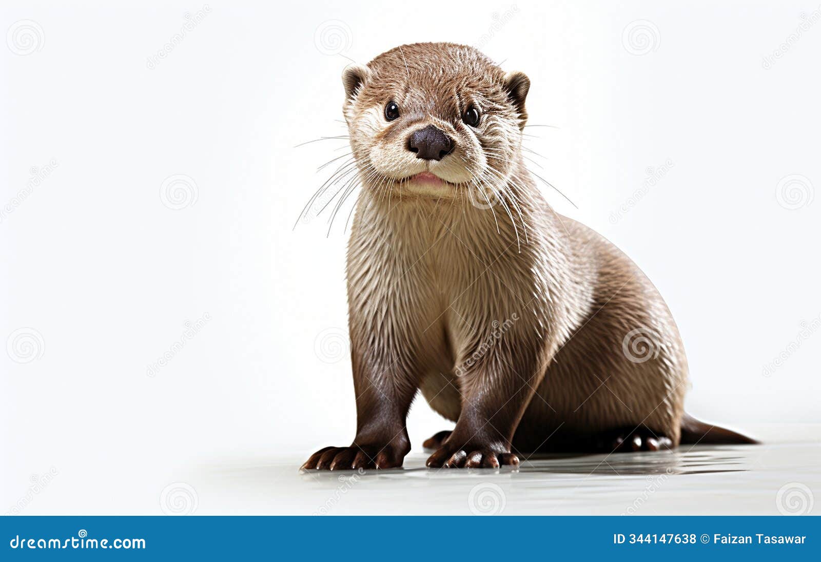 Original Otter on White Background Stock Illustration - Illustration of ...