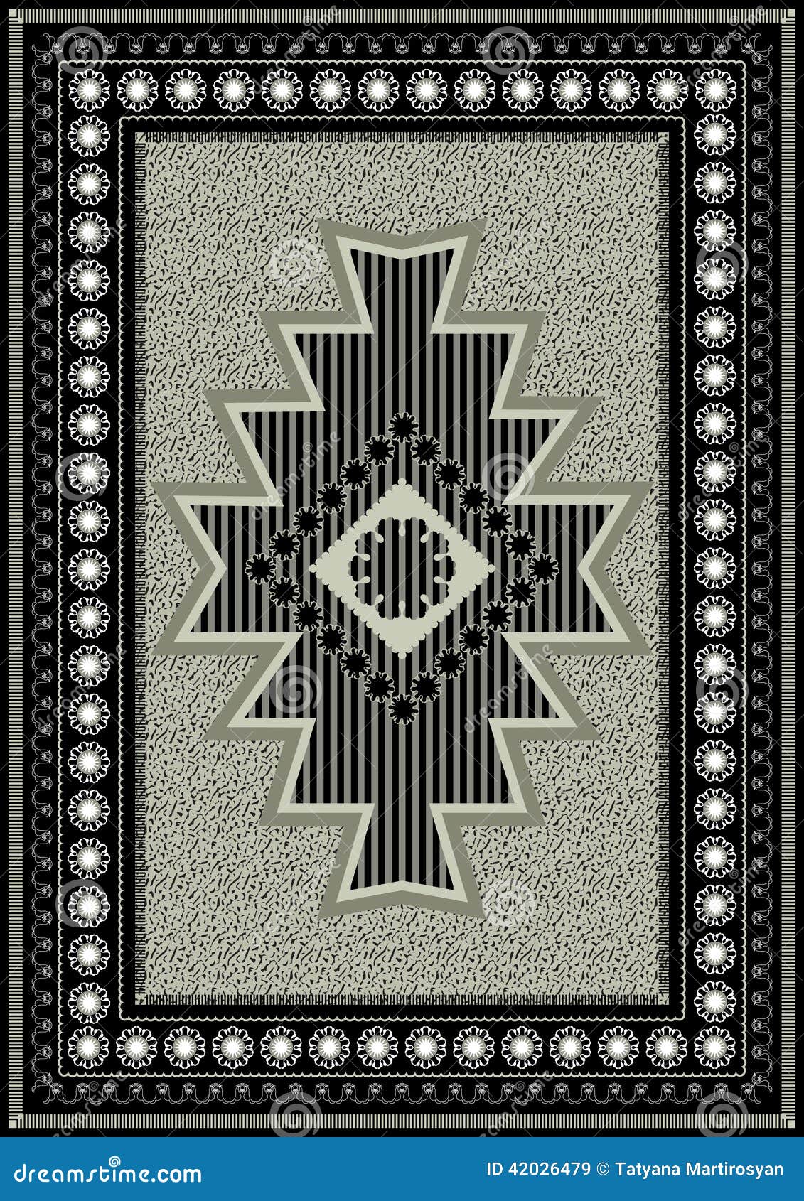 Carpet Border Frame Pattern With Pyramids And Egyptian Style Stock ...