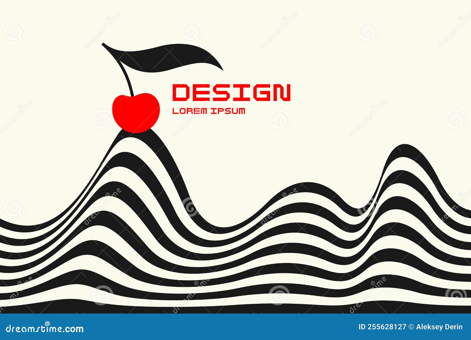 An Original Poster With A Cherry And Amorphous Elements With The Effect