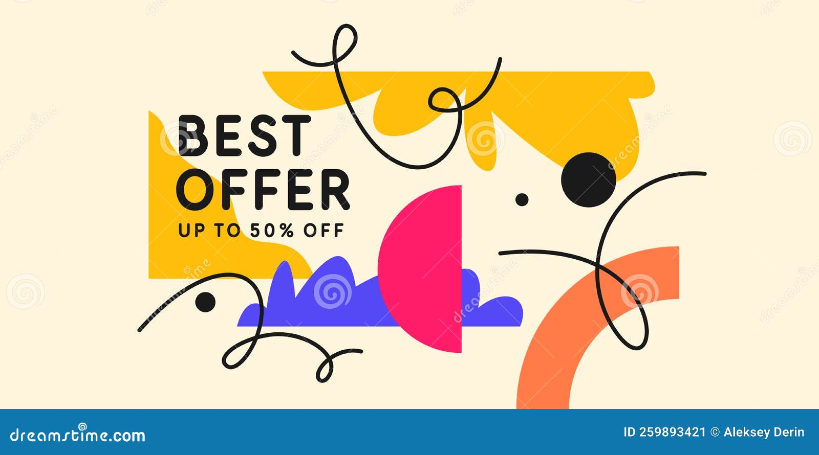 Original Poster for Discount. Vector Illustration. Composition with ...