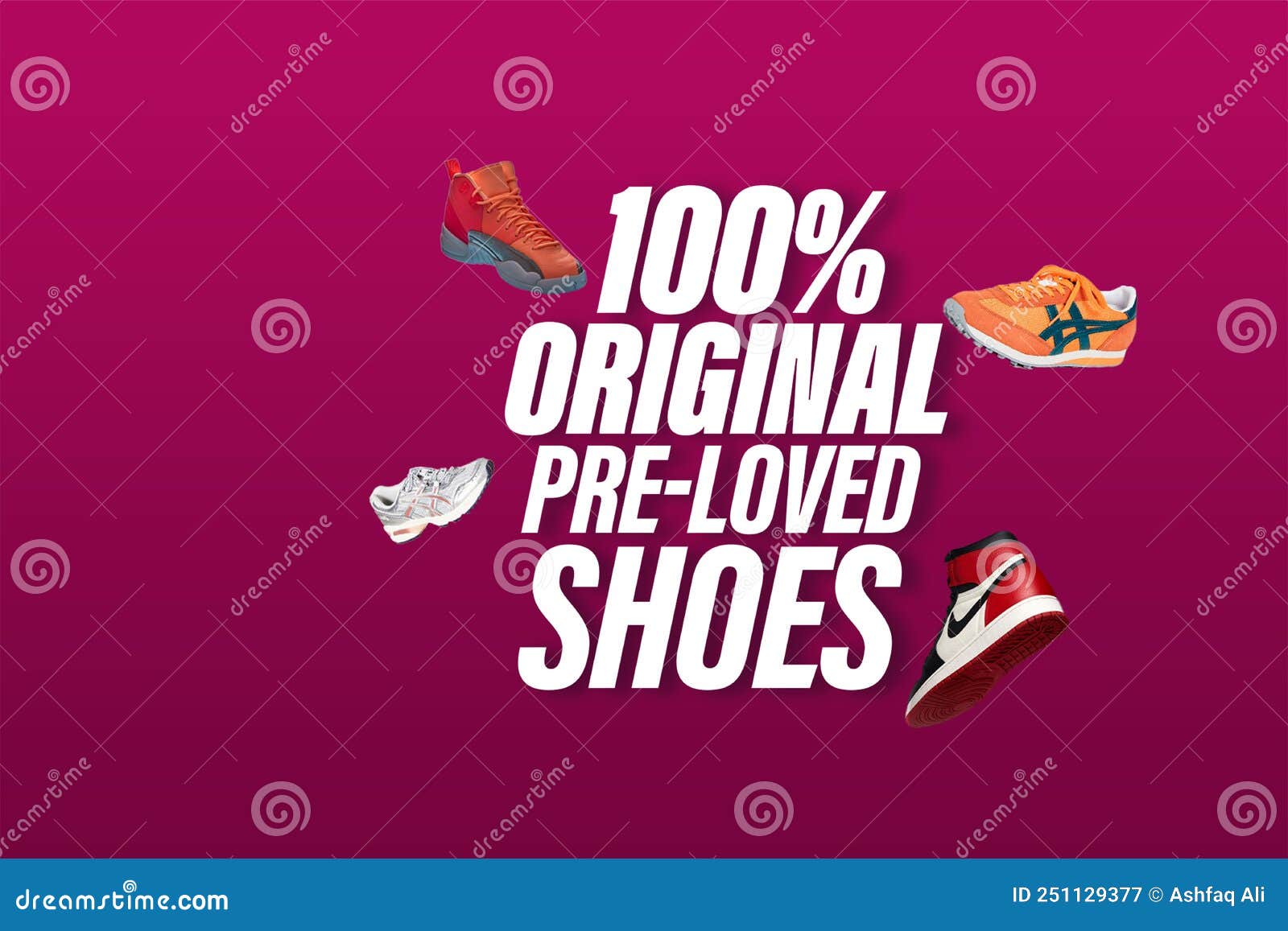 100 Original Pre Loved Shoes Banner Design Stock Image - Image of loved ...
