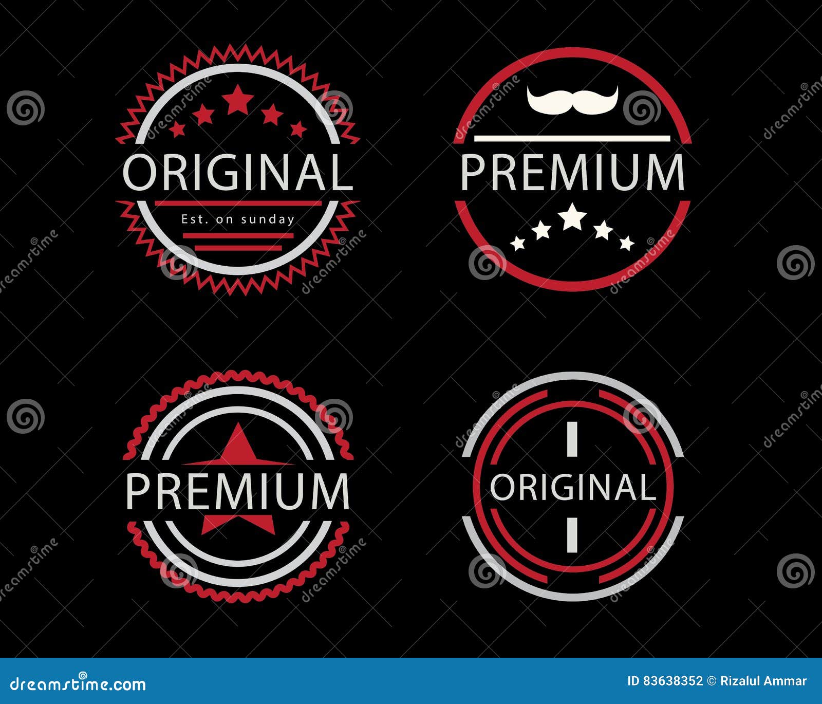Original and Premium Circle Badge Stock Vector - Illustration of ...