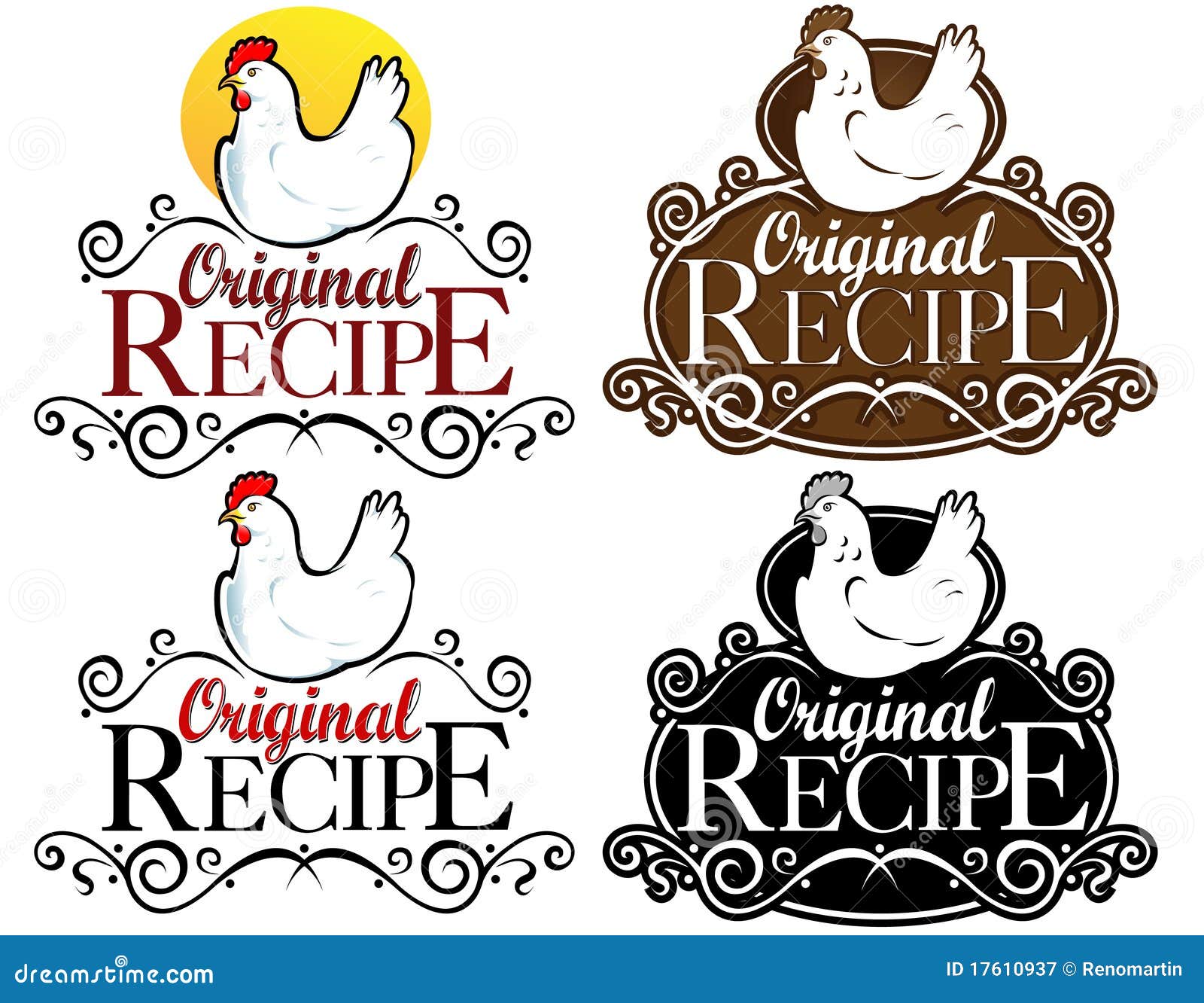 Original Recipe Seal / Mark / Icon. Hen Version Stock Vector ...