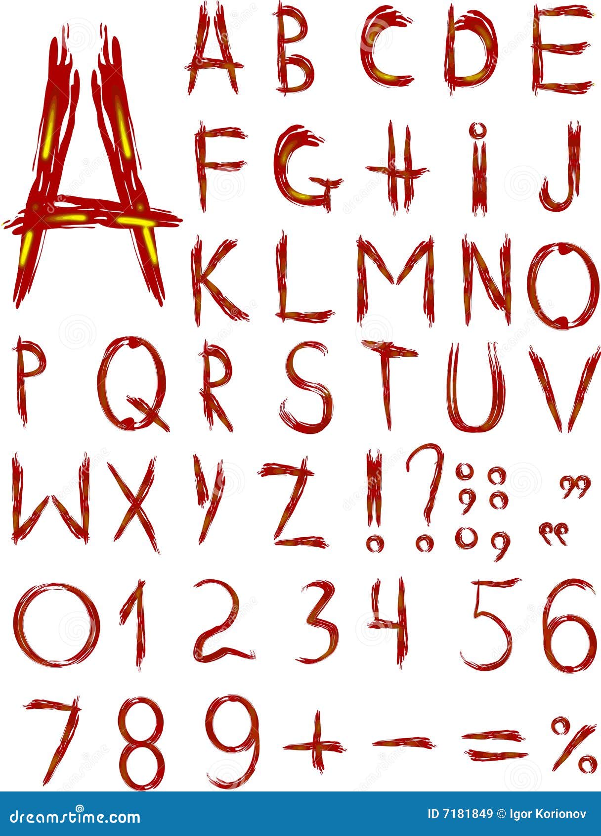 Original red font stock illustration. Illustration of stains - 7181849