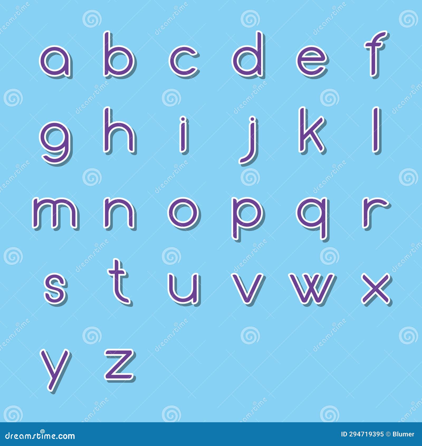 Original Regular Thin Line Letters on Blue Stock Vector - Illustration ...