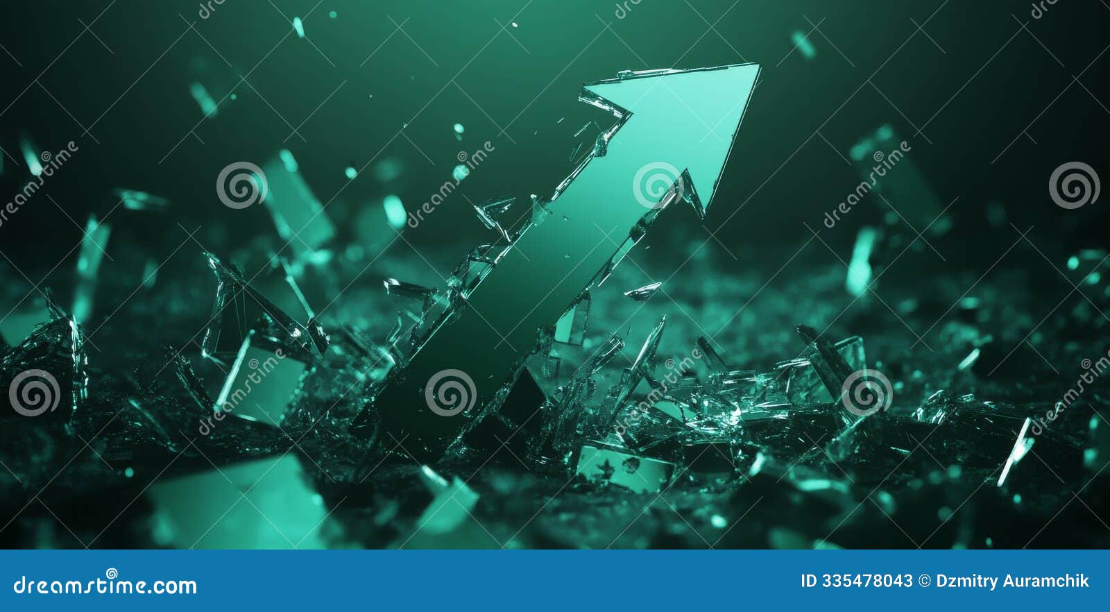 Original Rendering of a Disrupting Green Arrow Going Up Stock Image ...