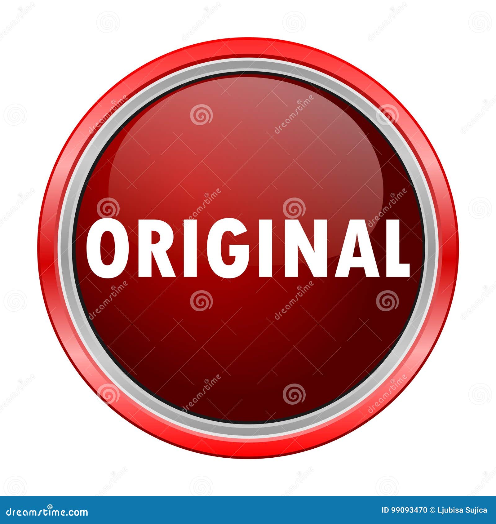 Original Round Metallic Red Button Stock Vector - Illustration of sale ...