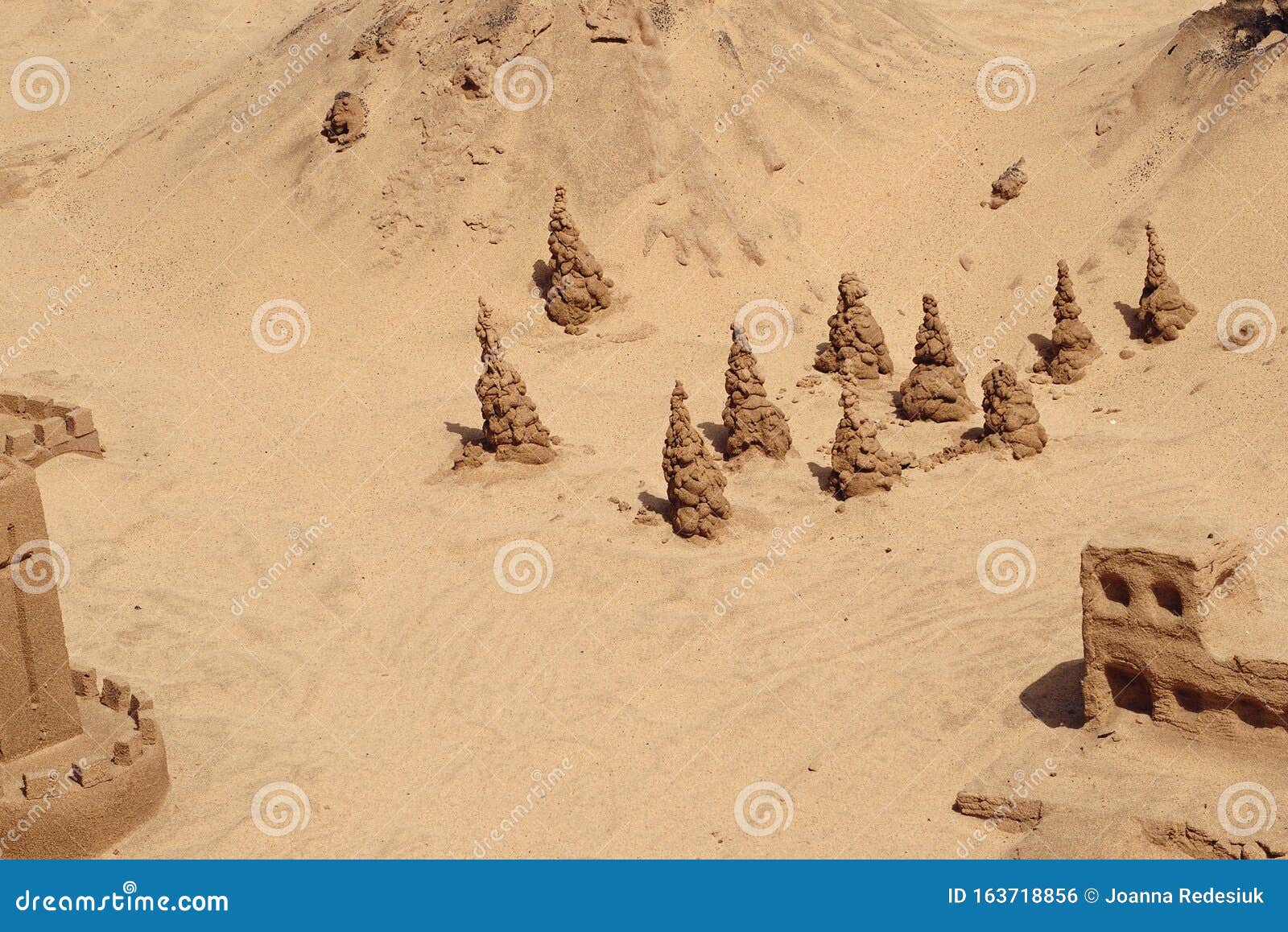 Original Sand Structures on the Beach on a Beautiful Warm Sunny Day by ...