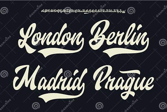 Original Script Font with City Logos Vector Stock Vector - Illustration ...