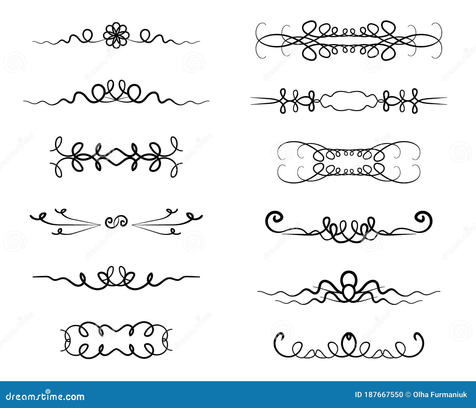 Original Scroll Elements. Borders. Vector Illustration Stock Vector ...