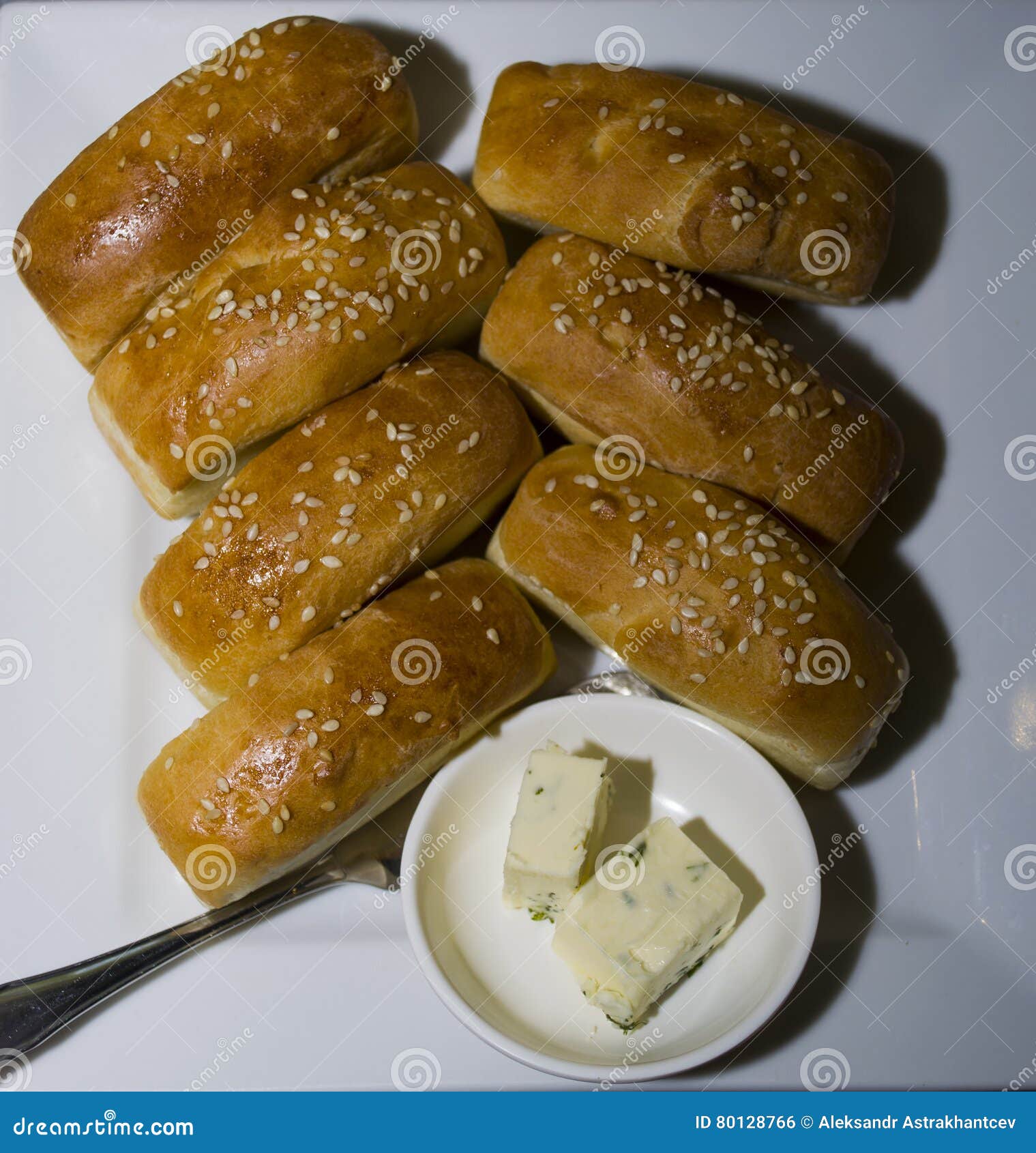 Original Serving Bread in a Restaurant. Stock Photo - Image of dish ...