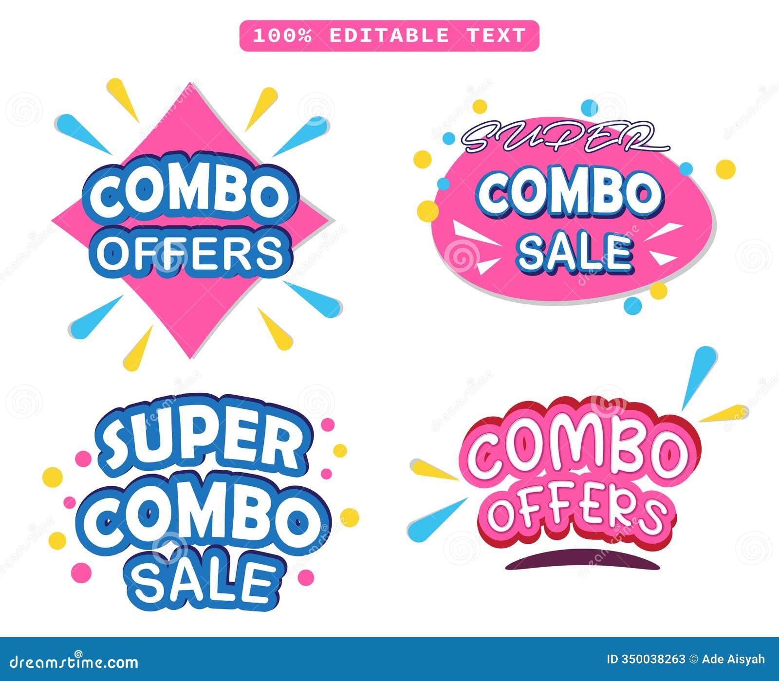 Original Set of Combo Offers Label Concept Stock Illustration ...