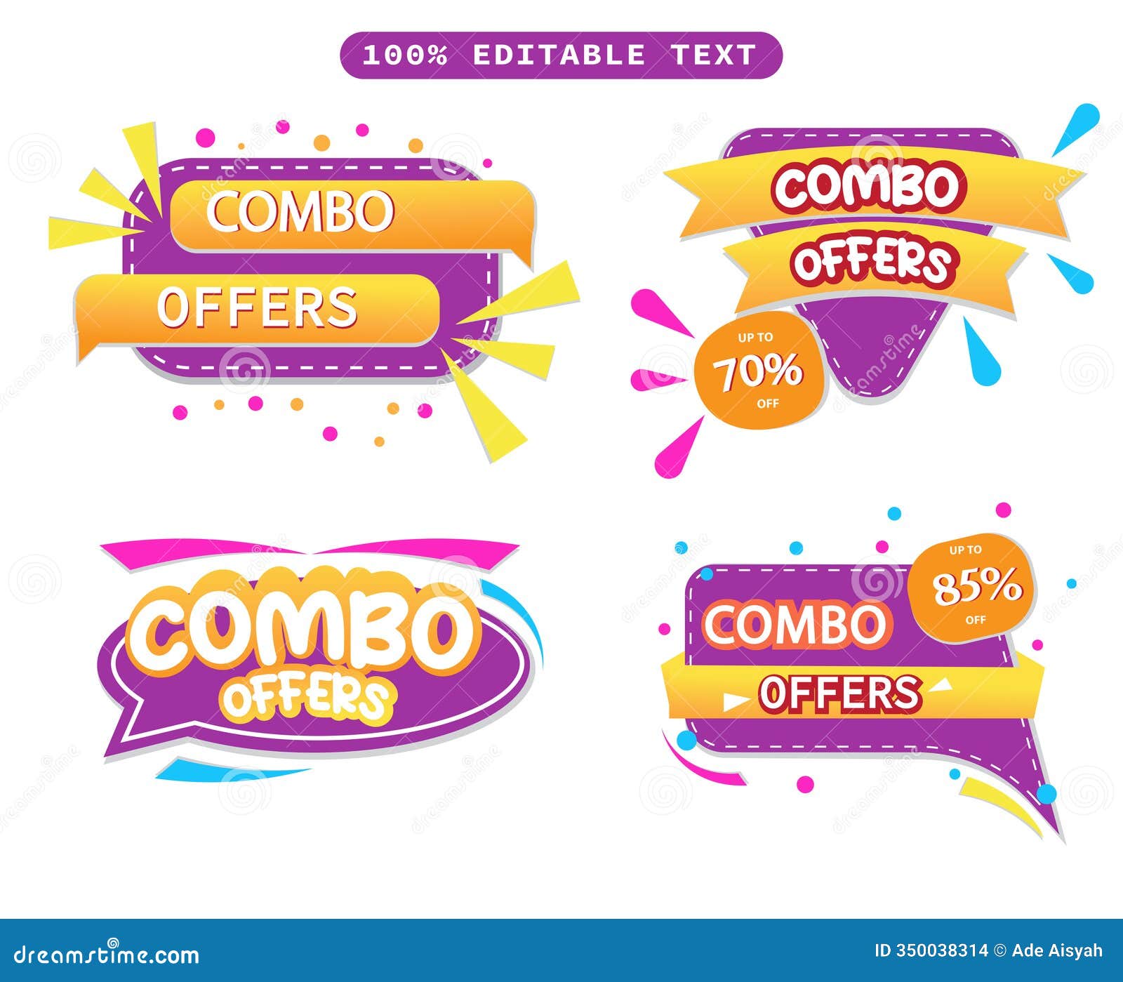Original Set of Combo Offers Labels Stock Vector - Illustration of ...