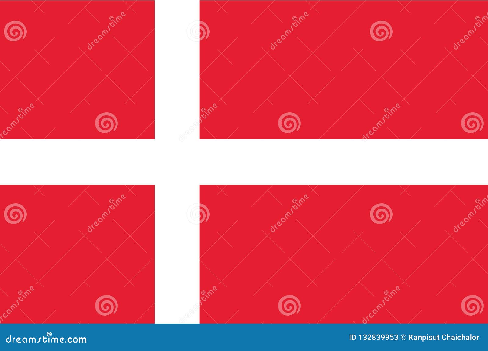Original and Simple Denmark Flag Isolated Vector in Official Colors and ...