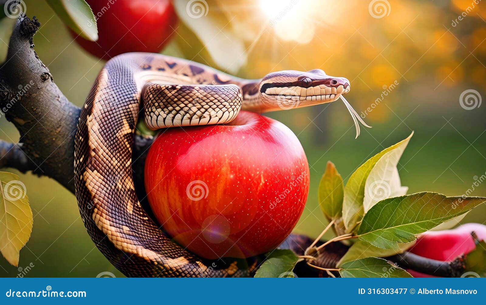 Original Sin and the Forbidden Fruit Concept - Snake and Apple ...