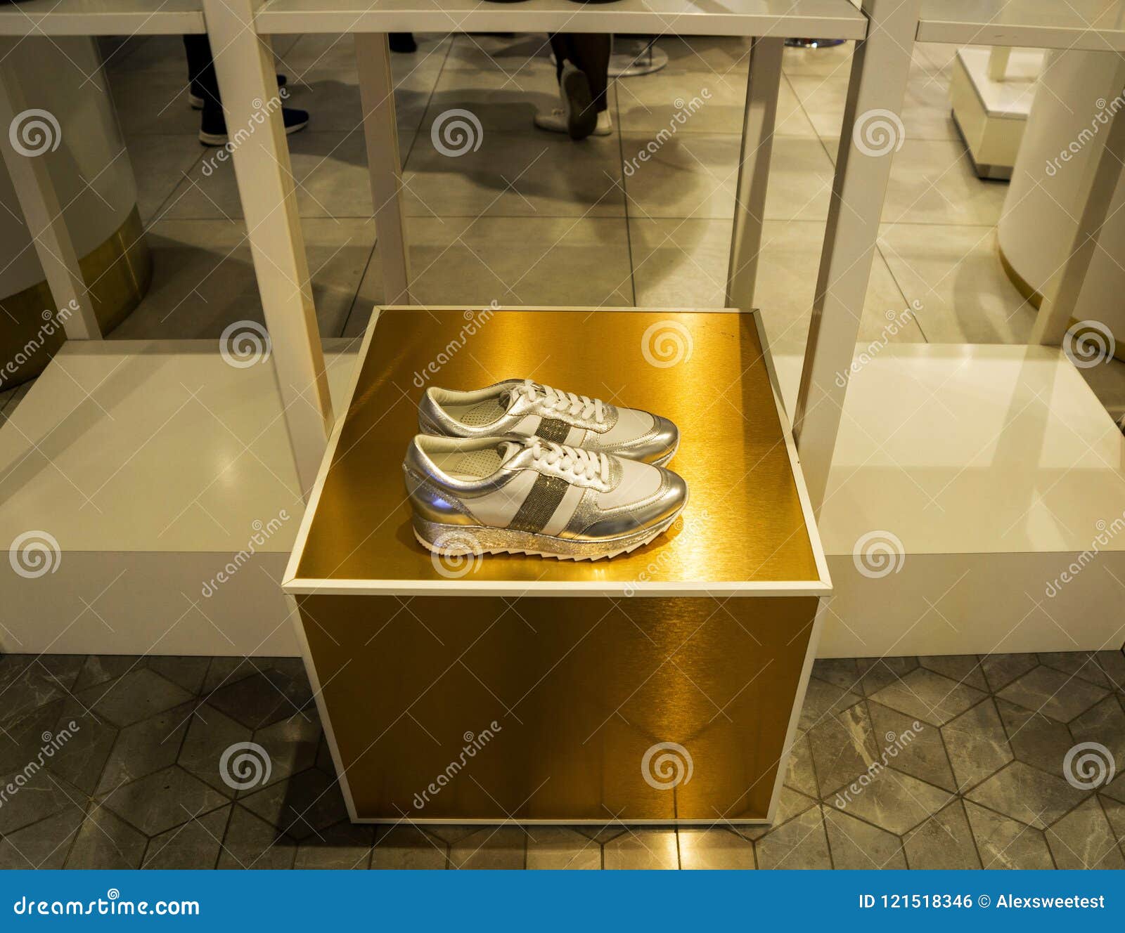 Sneakers in the storefront editorial photo. Image of footwear - 121518346