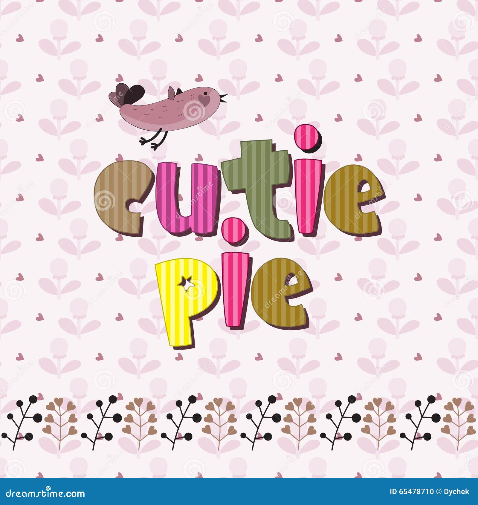 The Original Spelling Of The Phrase Cutie Pie Stock Vector