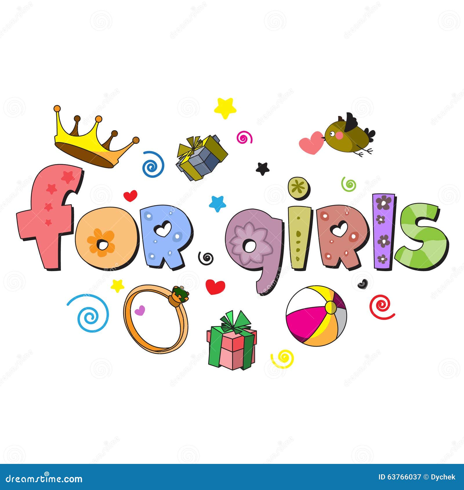The Original Spelling of the Phrase for Girls. Stock Vector ...