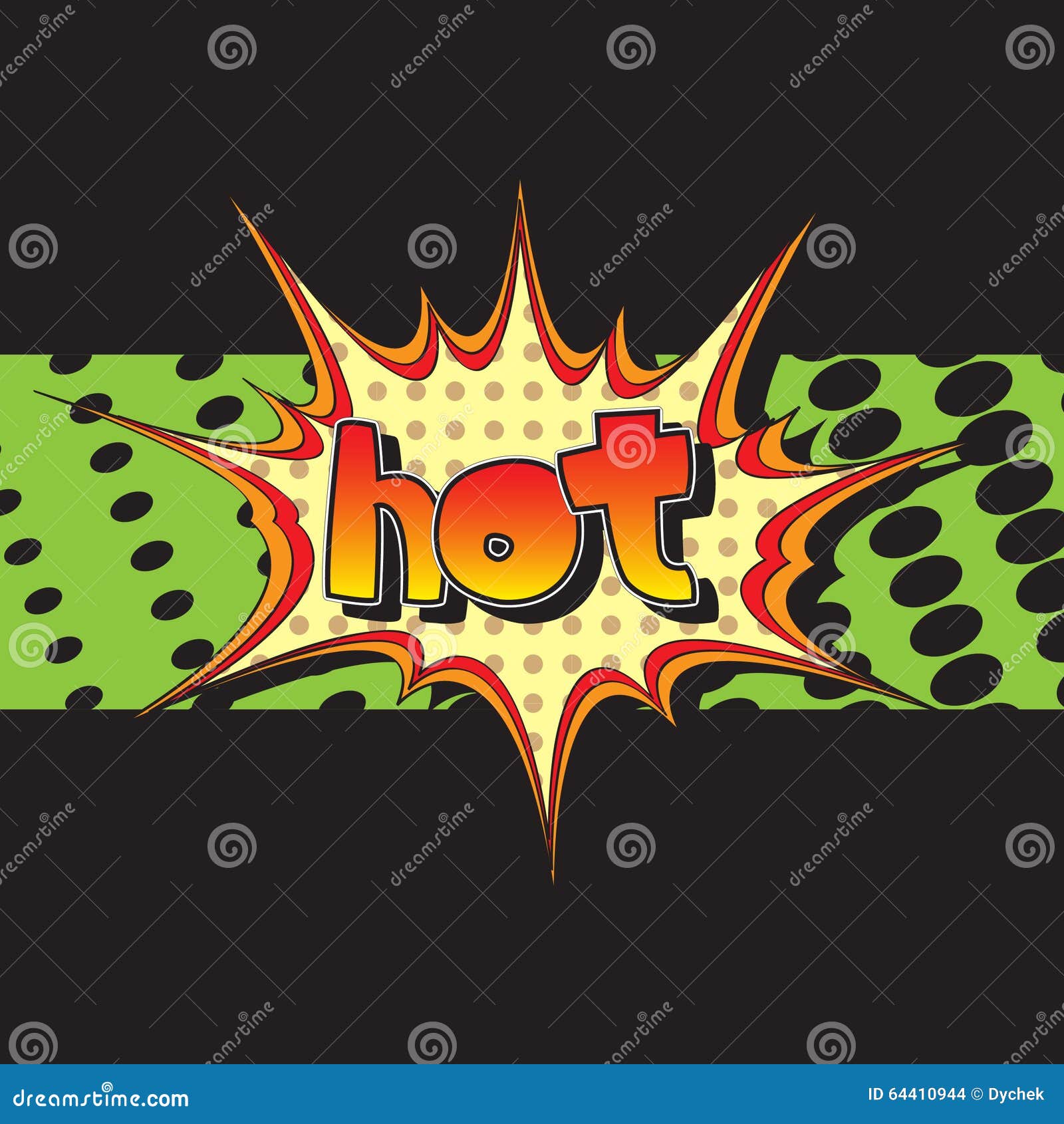 The Original Spelling of the Word Hot in the Style of Comics. Stock ...