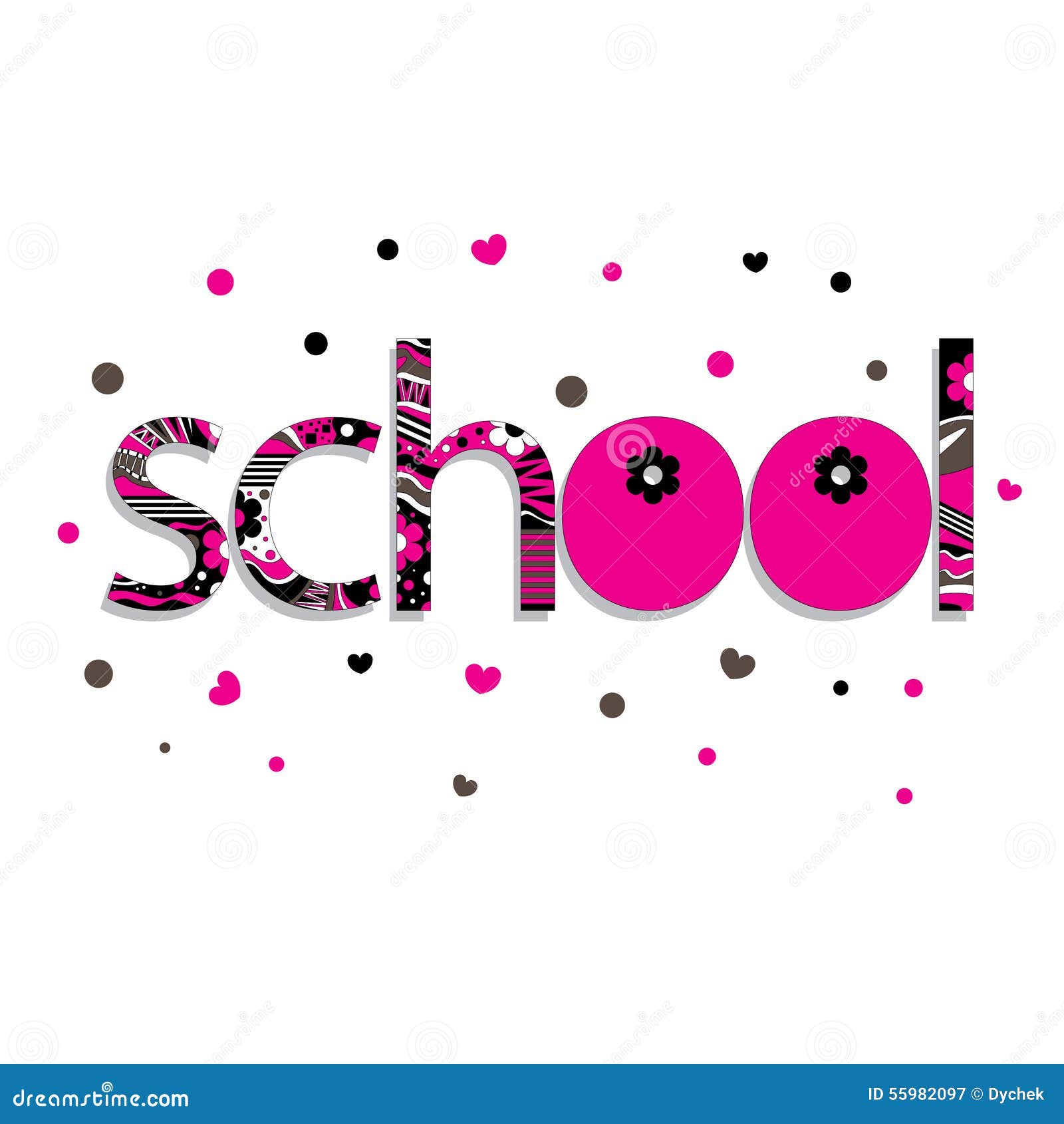 The Original Spelling of the Word School. Stock Vector - Illustration ...