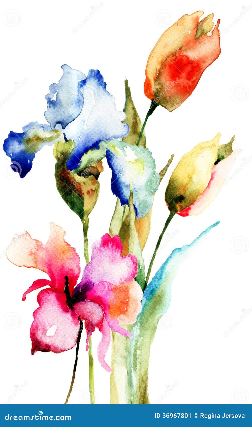 Original Spring flowers stock illustration. Illustration of decorative ...