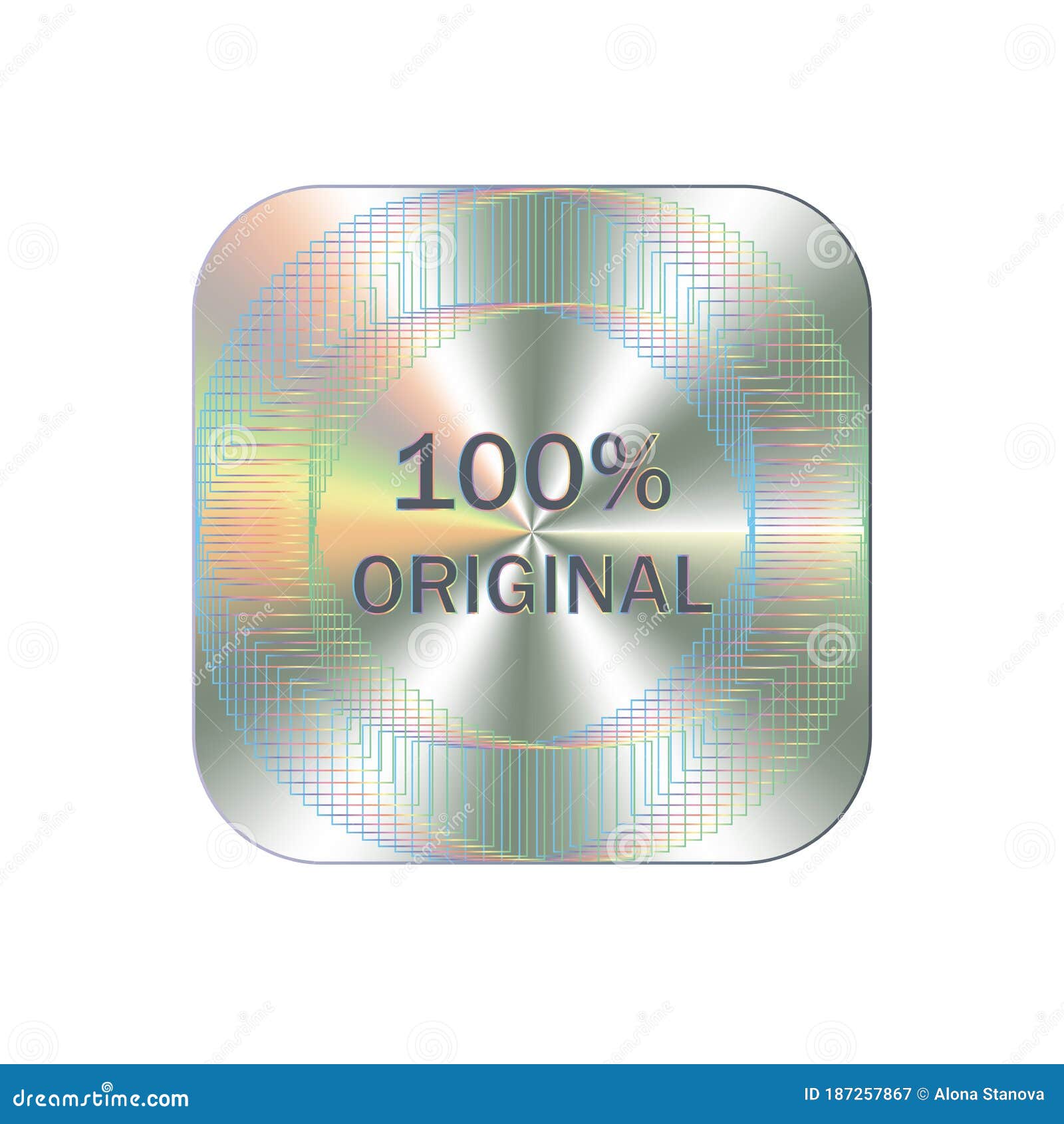 Original Square Hologram Realistic Sticker. Vector Element for Product ...